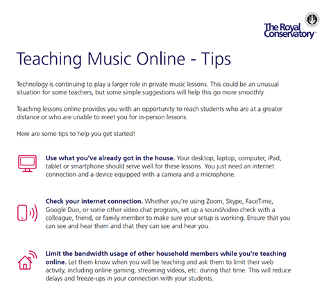Online Learning Resources | The Royal Conservatory of Music